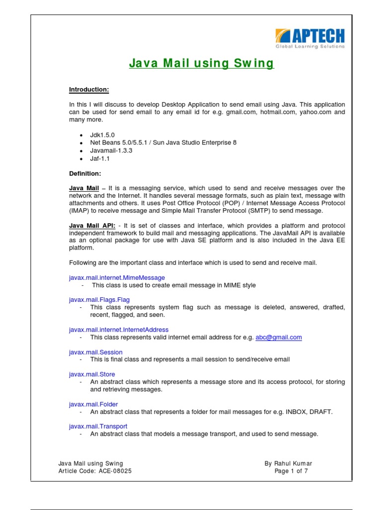 Java Mail Using Swing | Download Free PDF | Java (Programming Language ...
