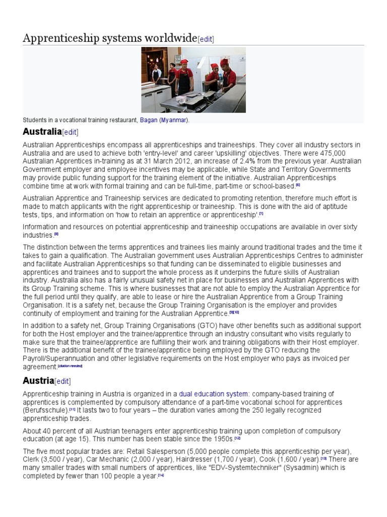 Apprenticeship Systems Worldwide: Australia | Download Free PDF ...
