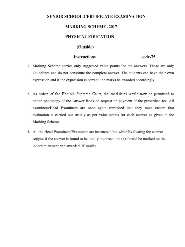 2017 Physical Education Senior School Certificate Examination Marking ...