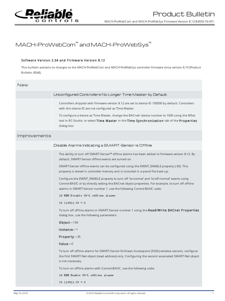 Product Bulletin: Mach-Prowebcom and Mach-Prowebsys | PDF | Computer ...