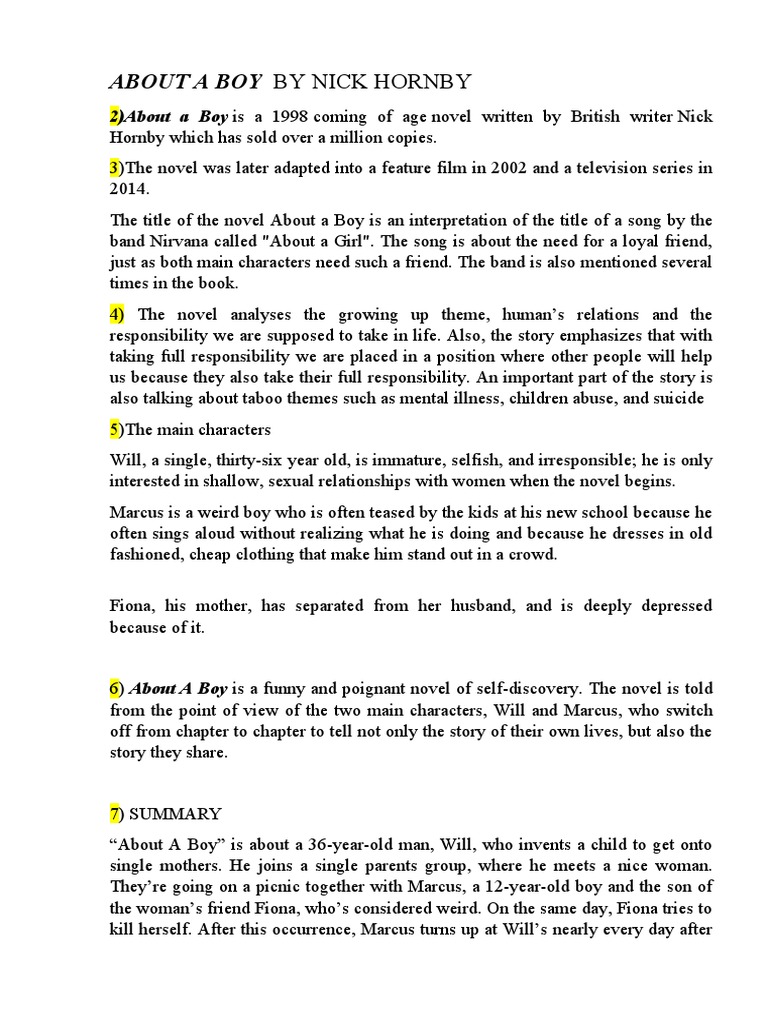 About A Boy by Nick Hornby | PDF