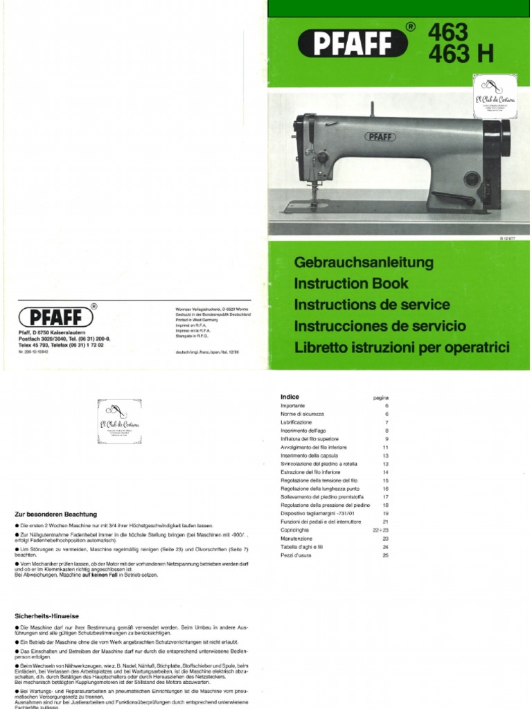 pfaff-463-463H-Instruction-Manual Impresion | PDF