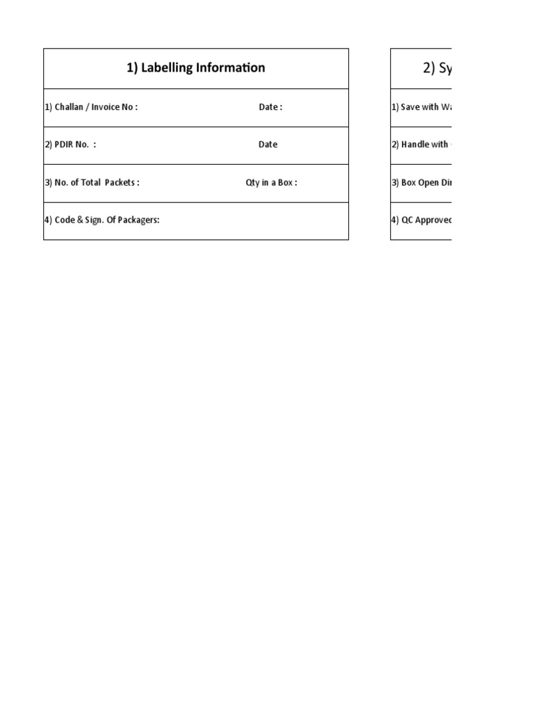 Packaging Labeling and Symbols Guide | PDF