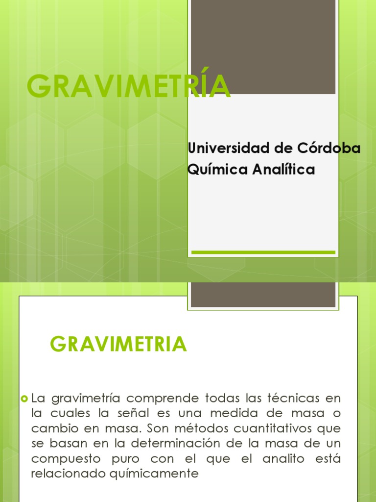 GRAVIMETRIA | PDF | Química | Ciencias fisicas