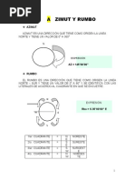 Ejercicios Resueltos de Rumbos y Azimuts | PDF | Azimut | Ángulo