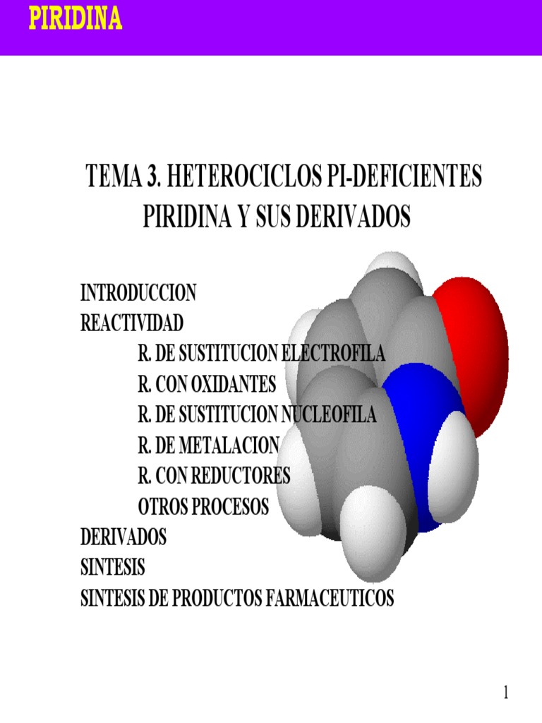 Tema 3 Piridinas | PDF | Piridina | Compuestos orgánicos