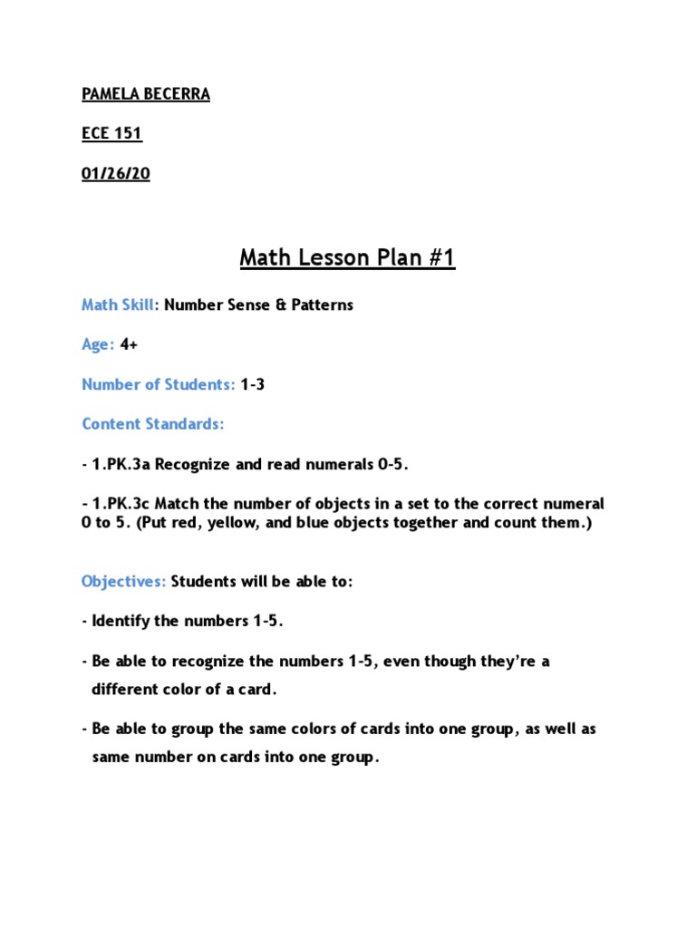 Lesson Plan 1 1 | PDF | Lesson Plan | Neuropsychology