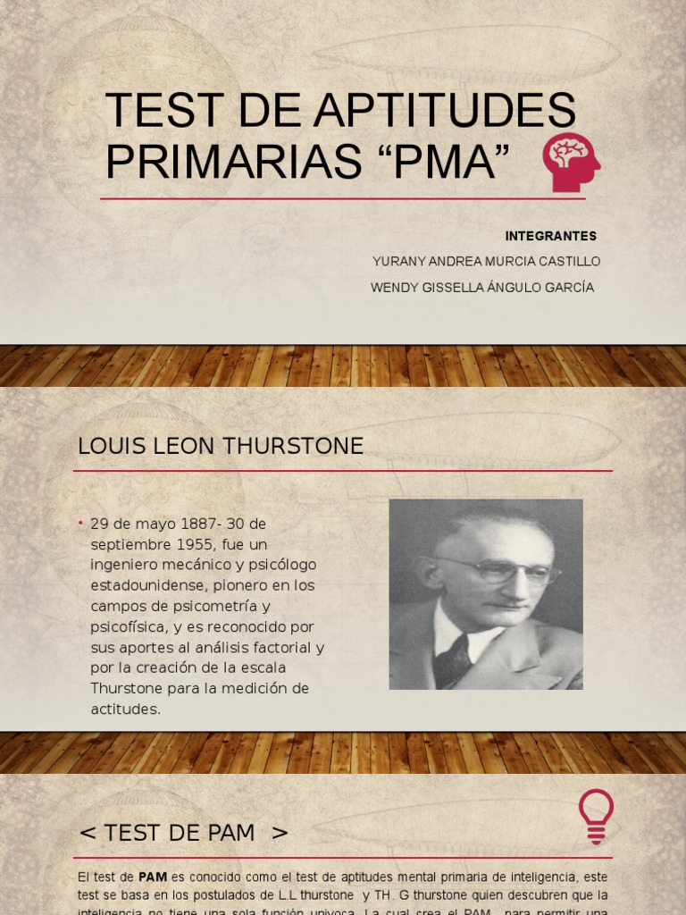 Test de Aptitudes Mentales Primarias | PDF | Inteligencia | Sicología