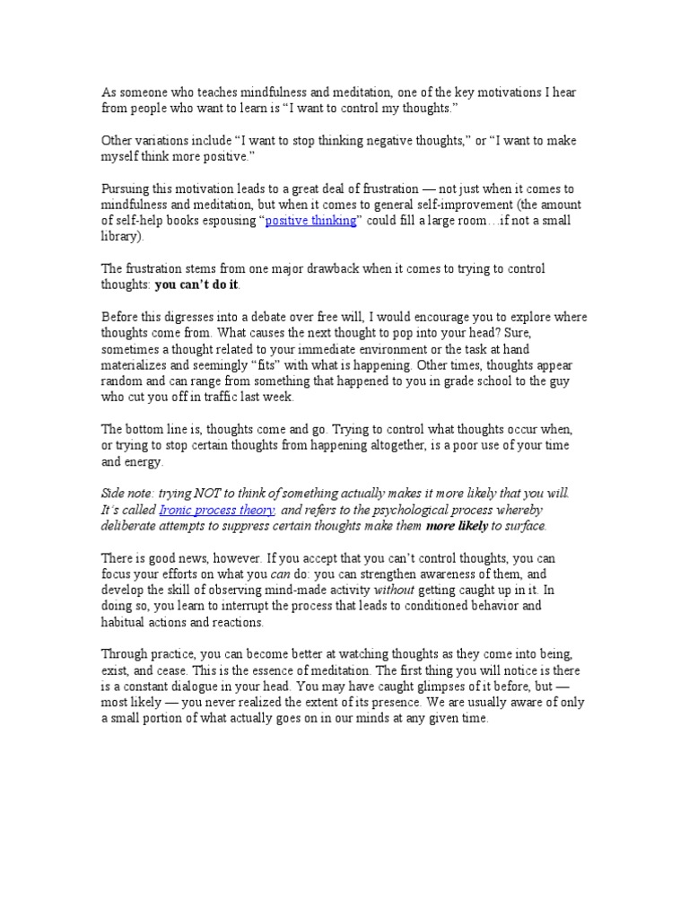 Mindfulness and Meditation | PDF