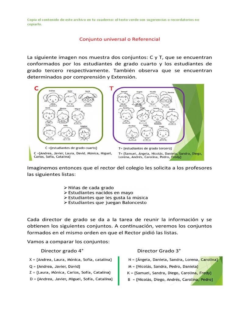 Conjuntos Universales y Referenciales | PDF | Conjunto (Matemáticas ...