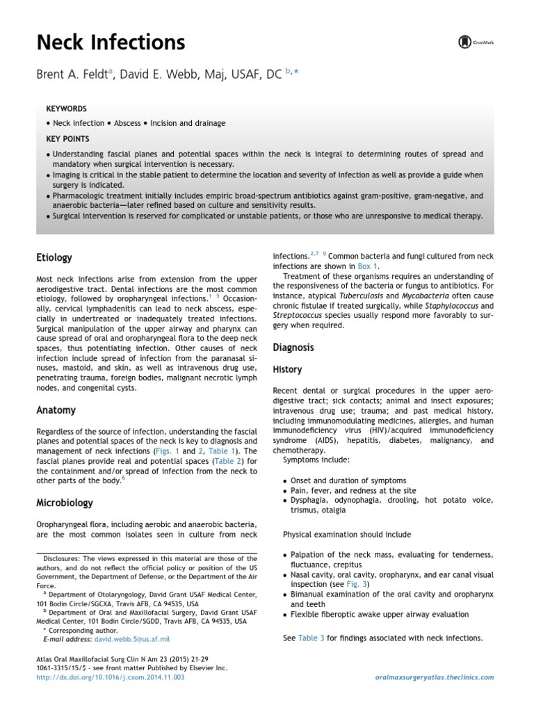 Diagnosis and Management of Neck Infections: Understanding Fascial ...