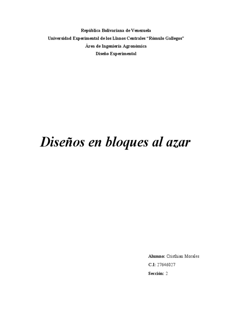 Diseño en Bloques Al Azar | PDF | Science | Ciencia y Tecnología