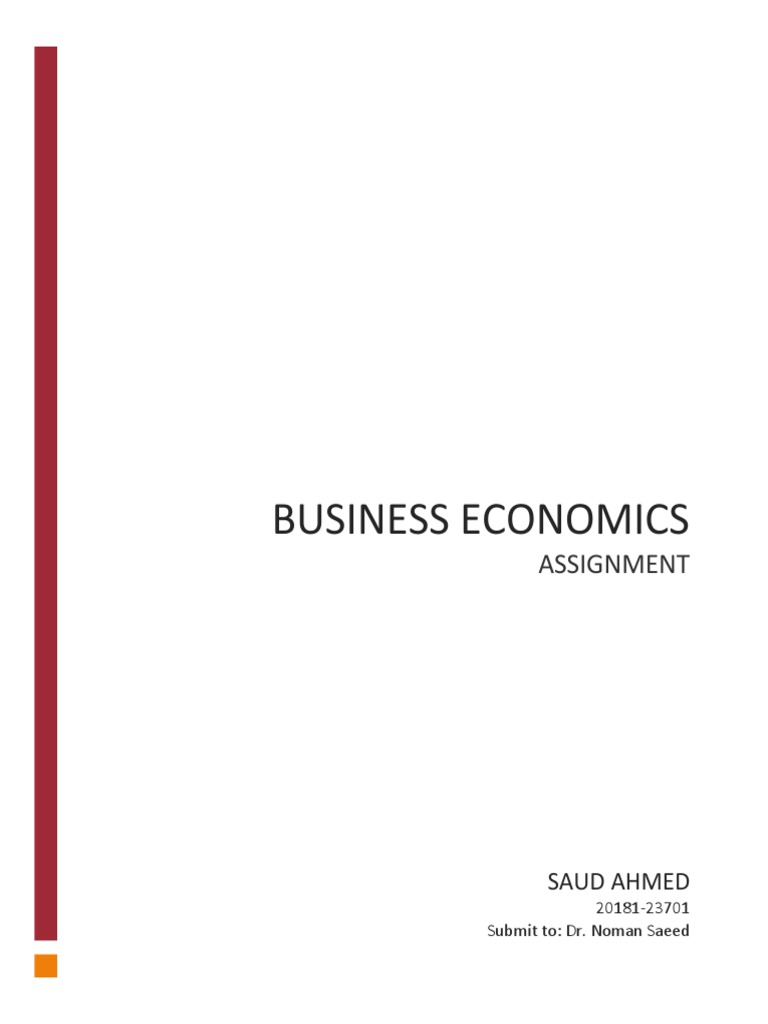 Business Economics: Assignment | PDF | Demand | Prices