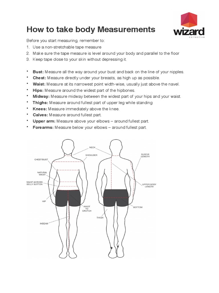 How To Take Body Measurements | PDF