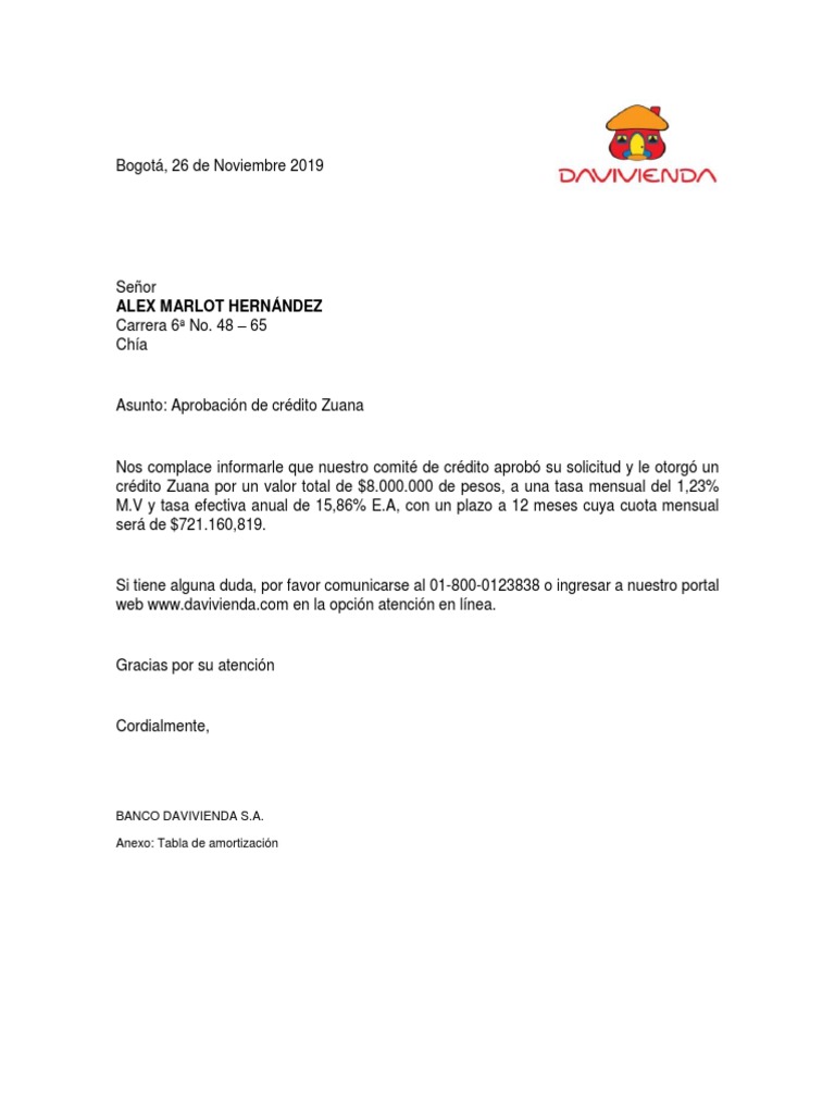 Carta de Aprobación | PDF