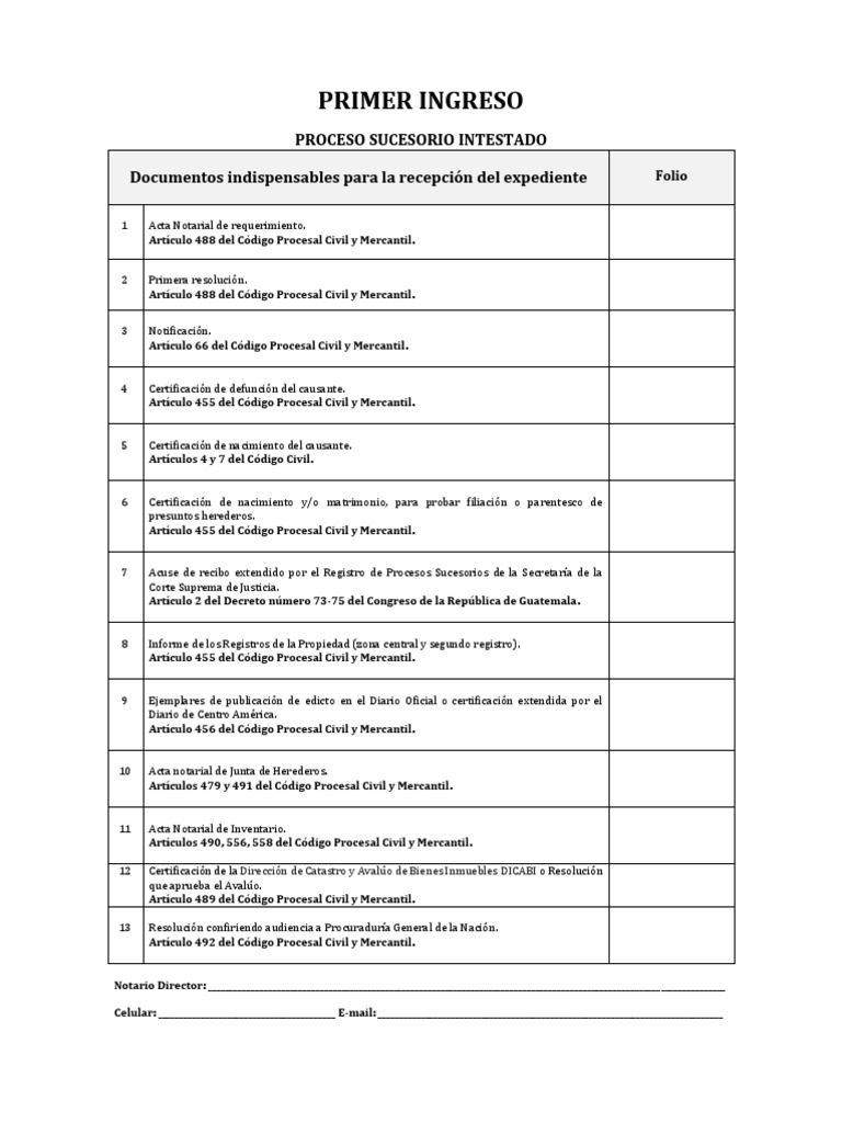 PGN Formulario Proceso Sucesorio Intestado | PDF