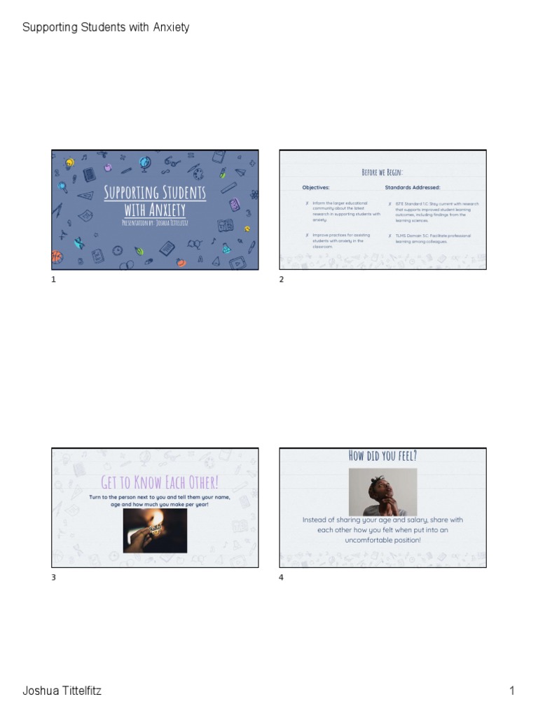 Supporting Students With Anxiety: Get To Know Each Other! | PDF ...