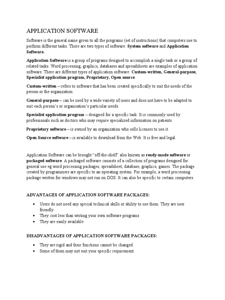 Application Software Notes | PDF | Application Software | Spreadsheet