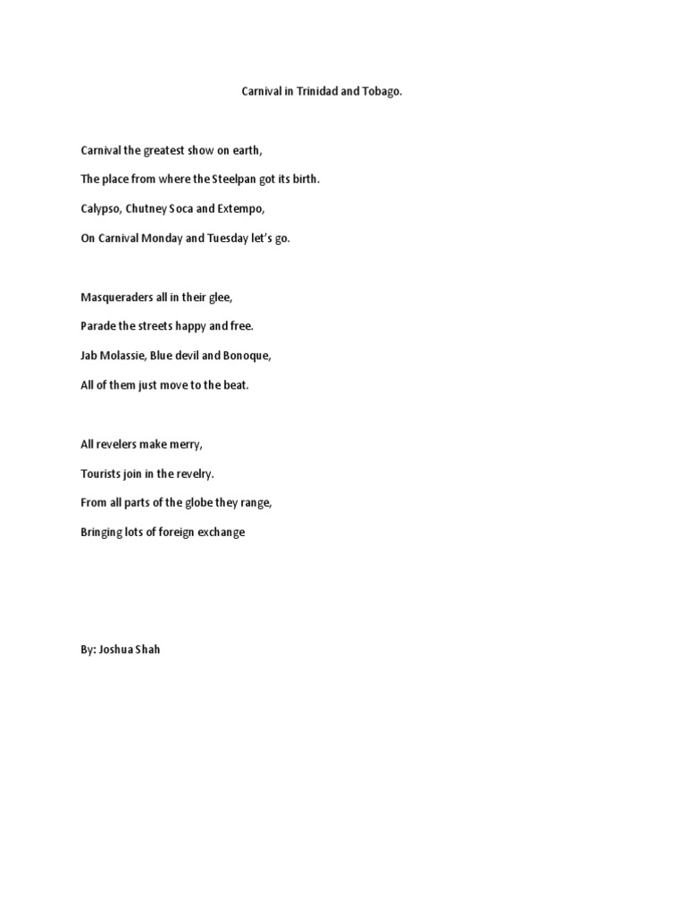 Carnival Poem | PDF