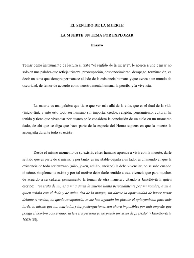 Dar sentido a la muerte: Un análisis del enigmático y contradictorio ...