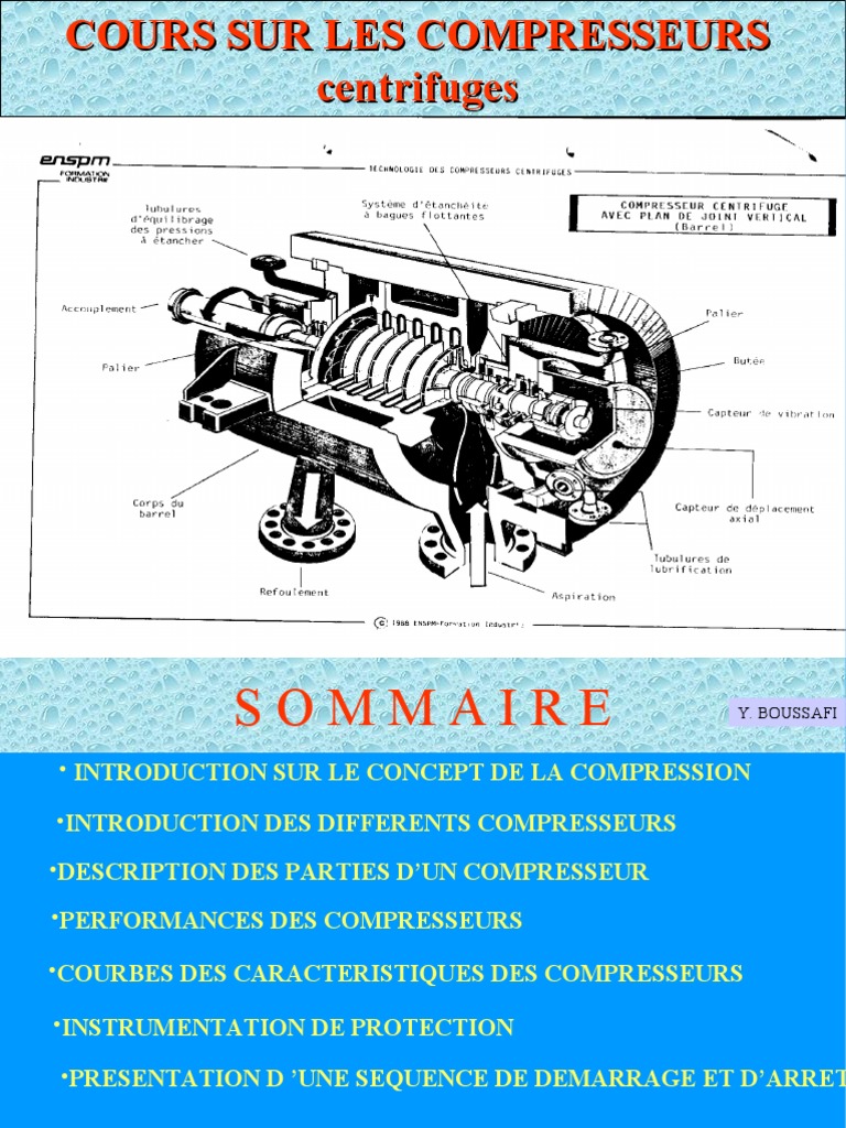 Cours sur les Compresseurs Centrifuges | PDF | Pression | Turbomachine