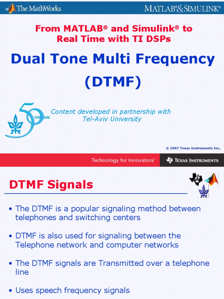 Dual Tone Multi Frequency Dtmf From Matlab And Simulink To Real