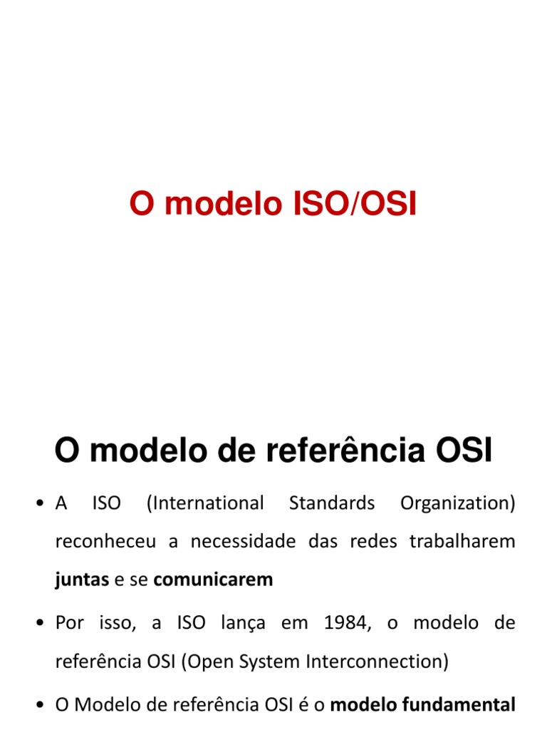 O Modelo OSI PDF | PDF | Modelo OSI | Rede de computadores