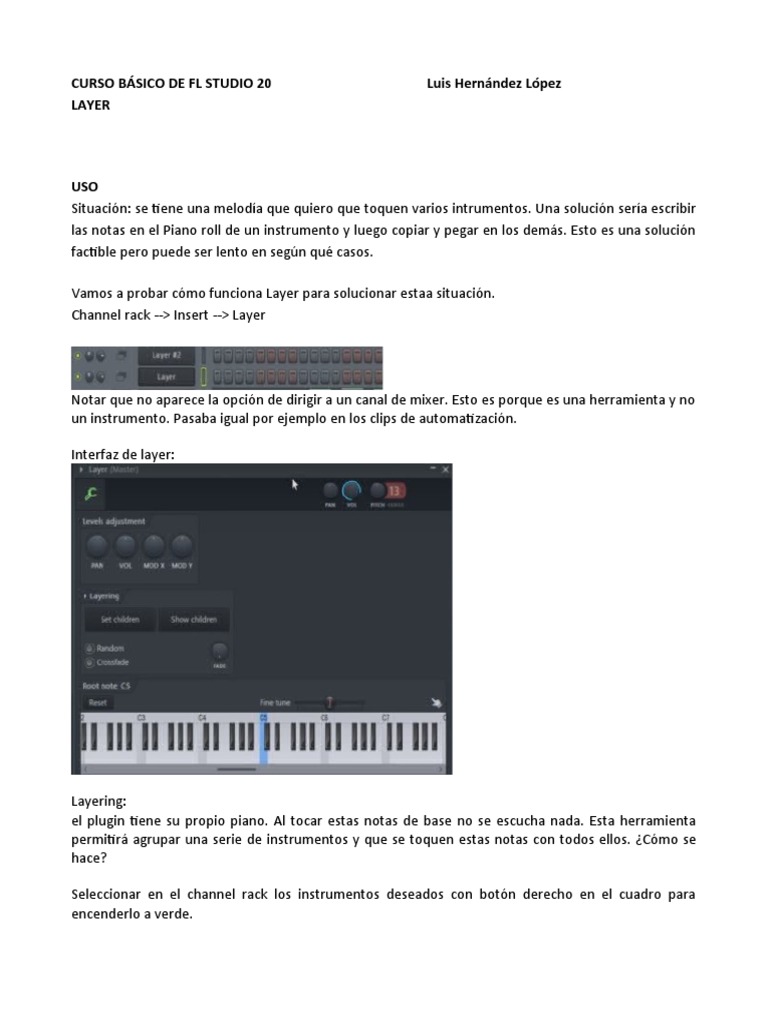 Curso Básico de Layer en FL Studio | PDF | Piano | Sonido