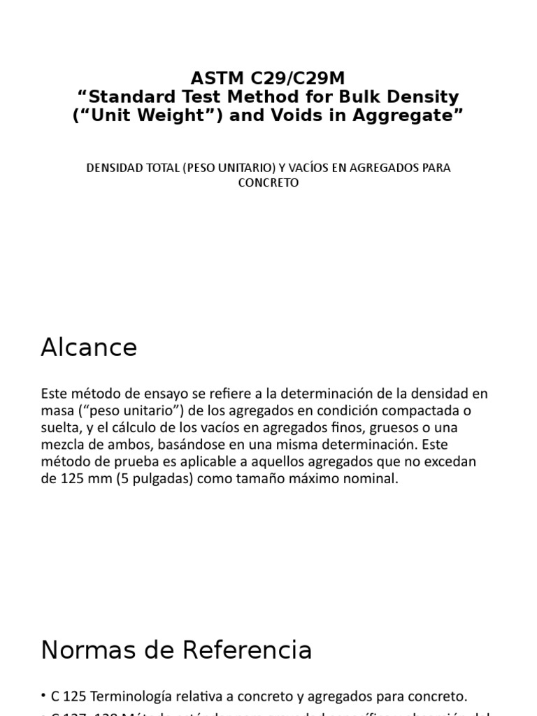 Astm C29 | PDF | Naturaleza | Ciencias fisicas