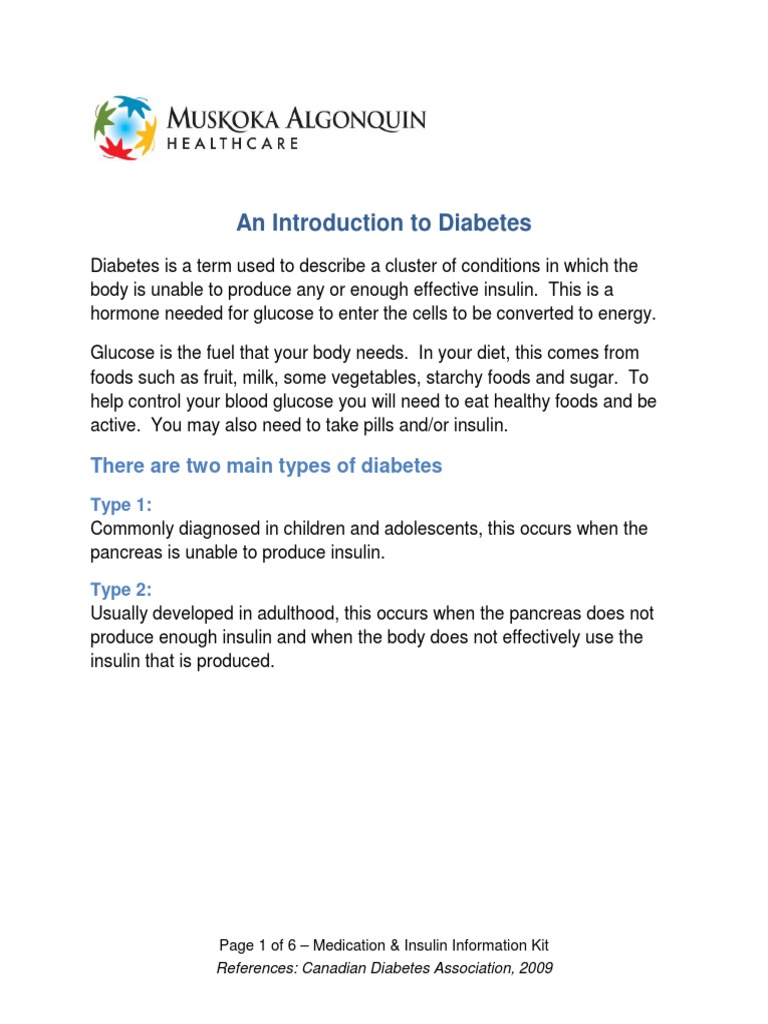 An Introduction To Diabetes: There Are Two Main Types of Diabetes | PDF ...