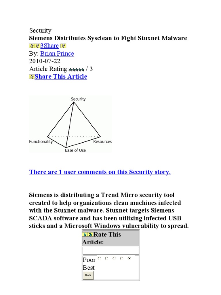 IT Security STUXNet | PDF | Computer Virus | Malware