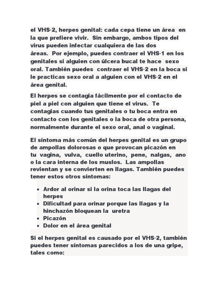 El VHS | PDF | Herpes Simple | Infección transmitida sexualmente