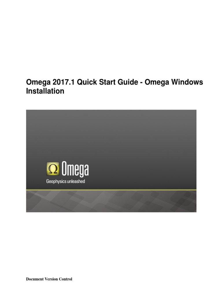 Omega 2017.1 Quick Start Guide - Omega Windows Installation: Document ...
