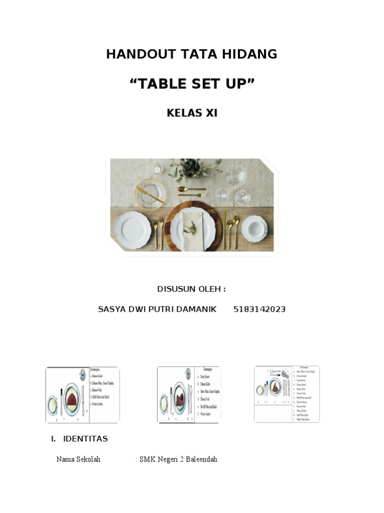Handout Table Set Up | PDF