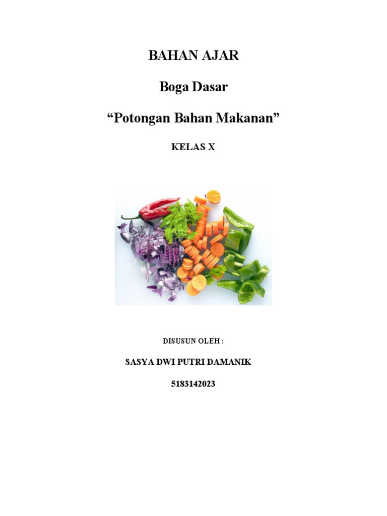BAHAN AJAR: Boga Dasar (Potongan Bahan Makanan) | PDF