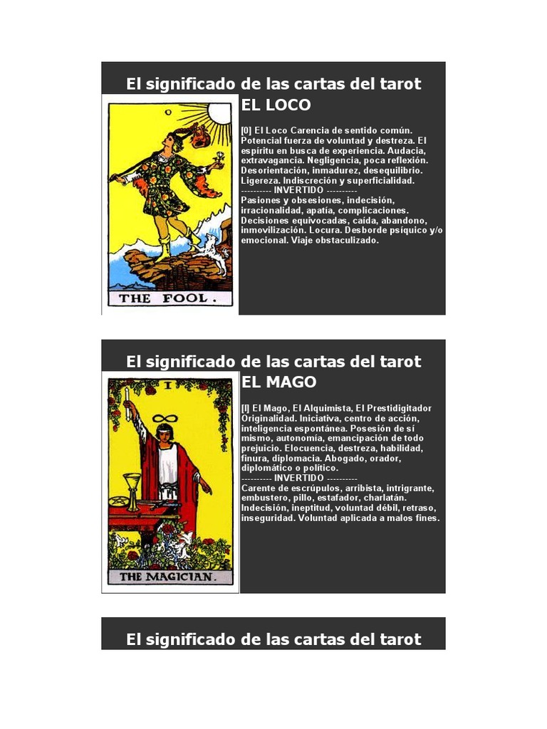 Significado de Las Cartas Del Tarot | PDF | Teorías filosóficas | Amor