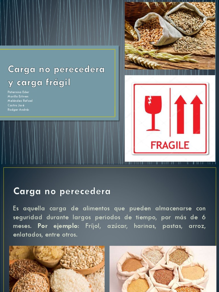 Carga Perecedera y Frágil: Ejemplos y Manejo | PDF | Alimentos | Transporte