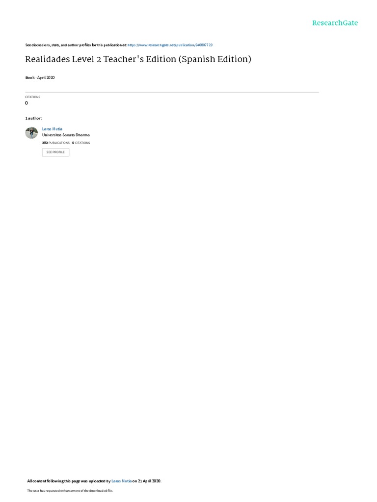 Realidades Level 2 Teacher's Edition | PDF | E Books | Information Science