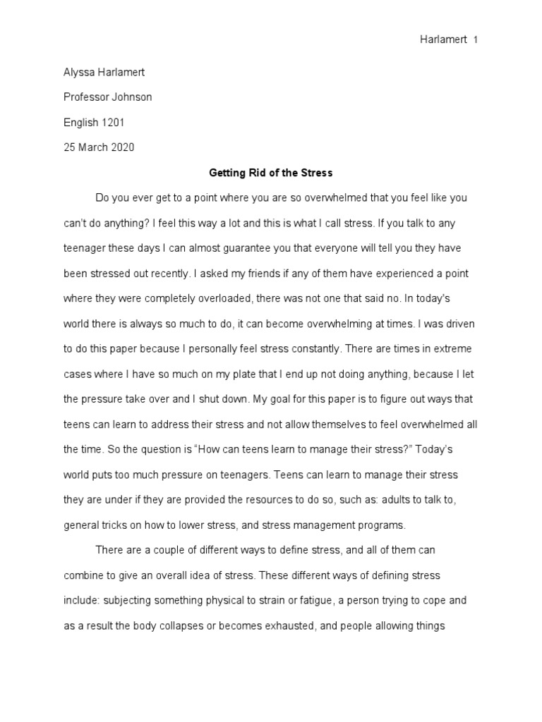 Research Paper Rough Draft - 3 | PDF | Stress (Biology) | Adolescence