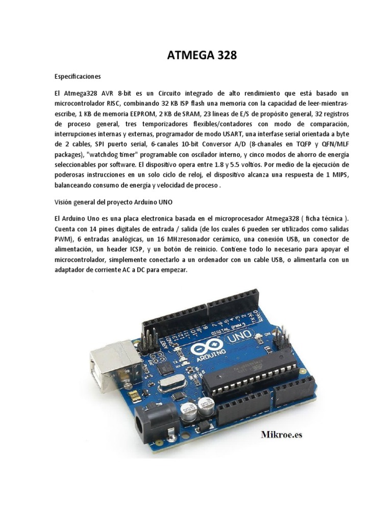 Guía del ATmega328 y Arduino UNO | PDF | Arduino | Equipo de oficina