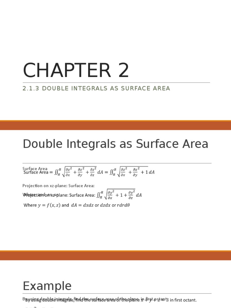 Double Integrals for Surface Area Calculation | PDF | Teaching Methods ...