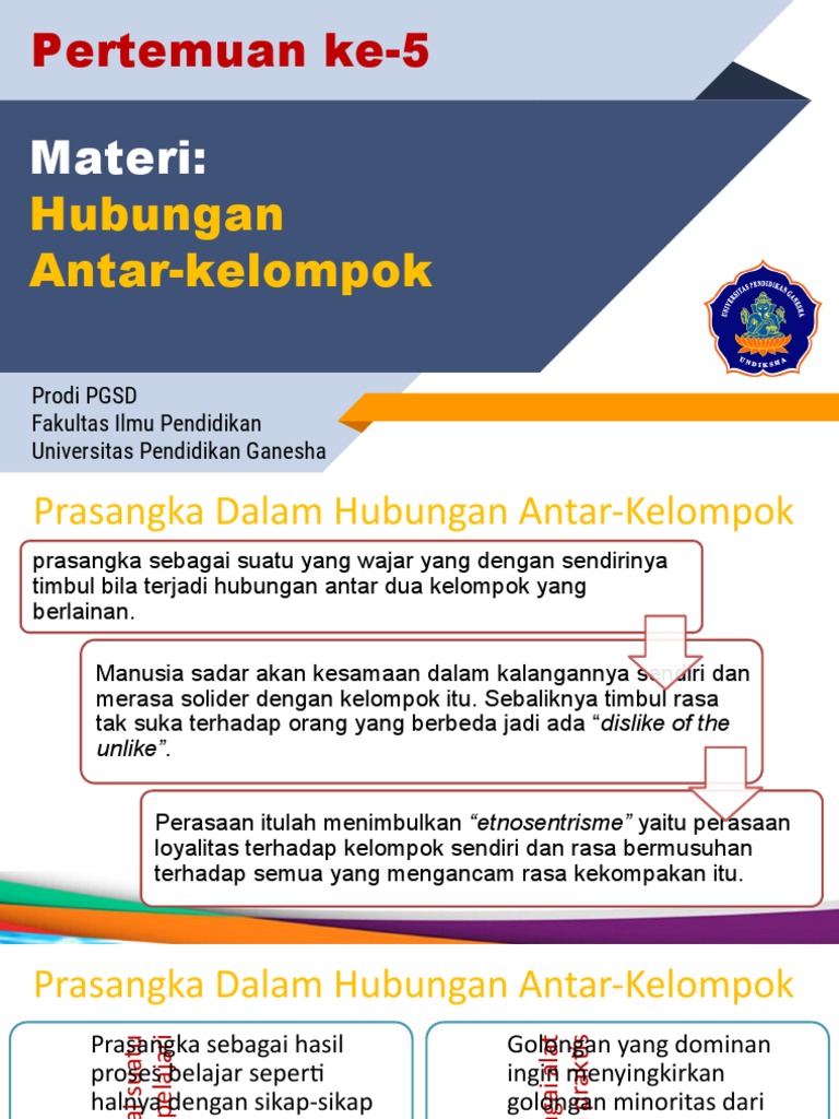 Prasangka dan Hubungan Antar-Kelompok | PDF | Ilmu Sosial