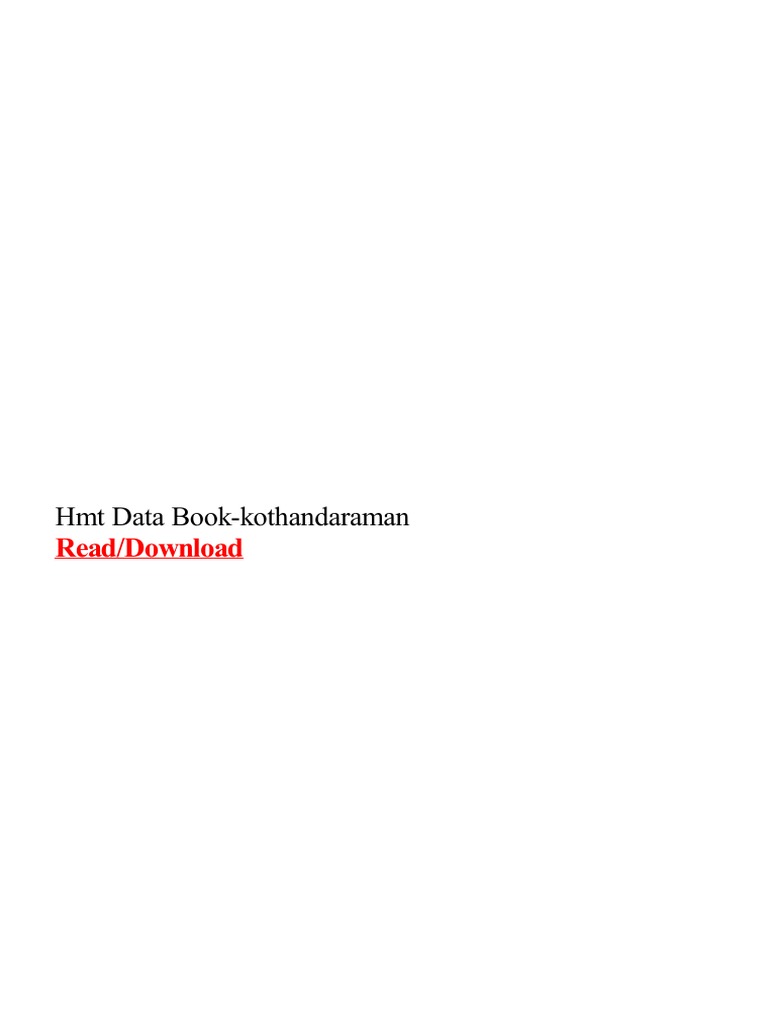 HMT Data Book-Kothandaraman: Read/Download | PDF | Physics | Engineering