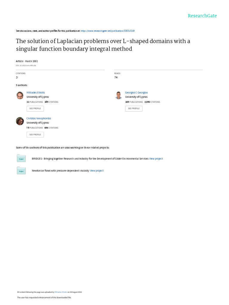 The Solution of Laplacian Problems Over L-Shaped Domains With A Singular Function Boundary ...