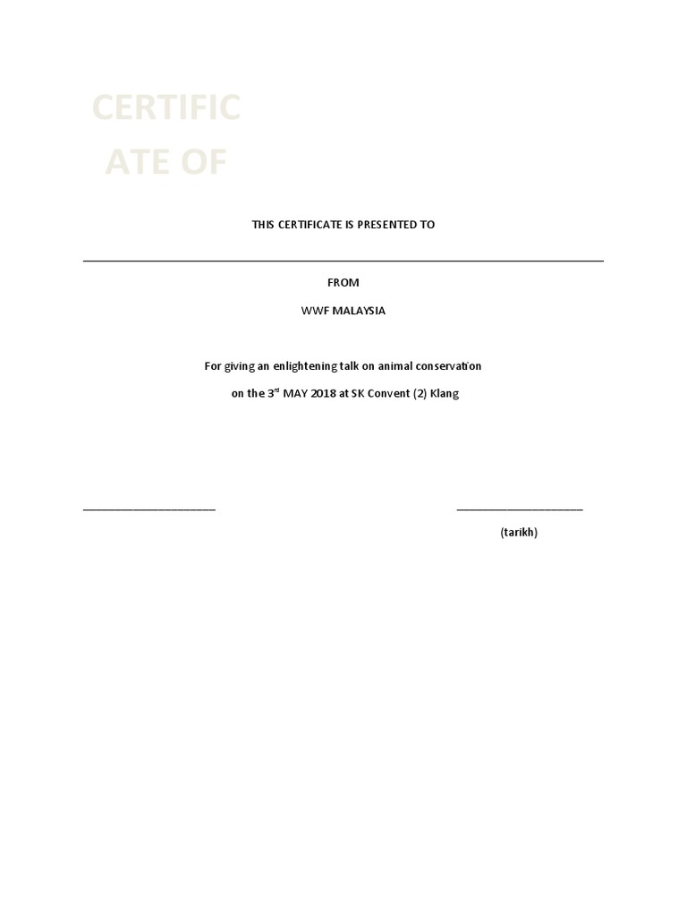 Certificate of Appreciation for Talk | PDF