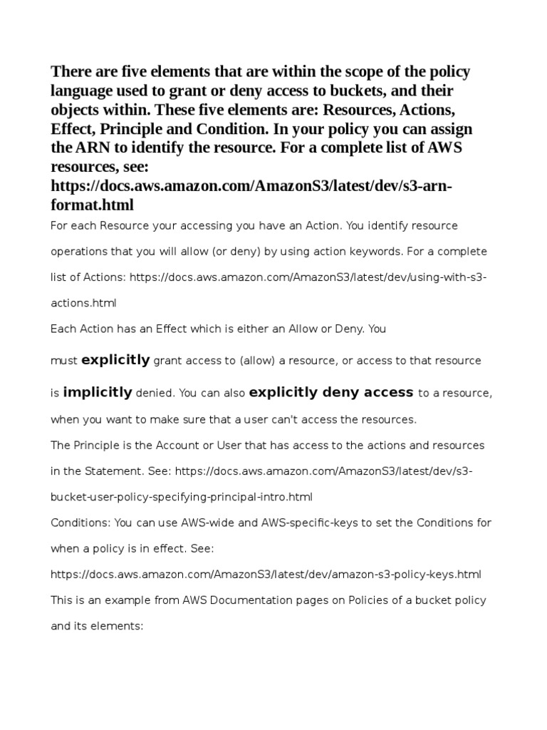 Aws Policy Conditions | PDF | Business | Computers