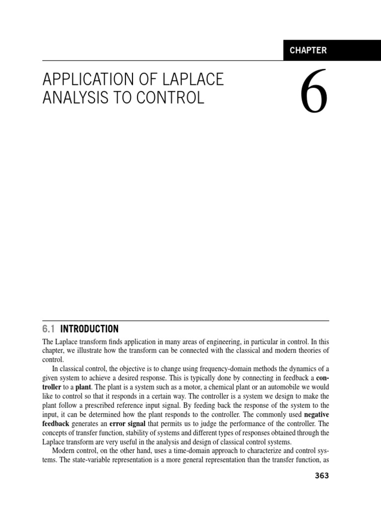 Application of Laplace Analysis To Control | PDF | Control Theory | Laplace Transform