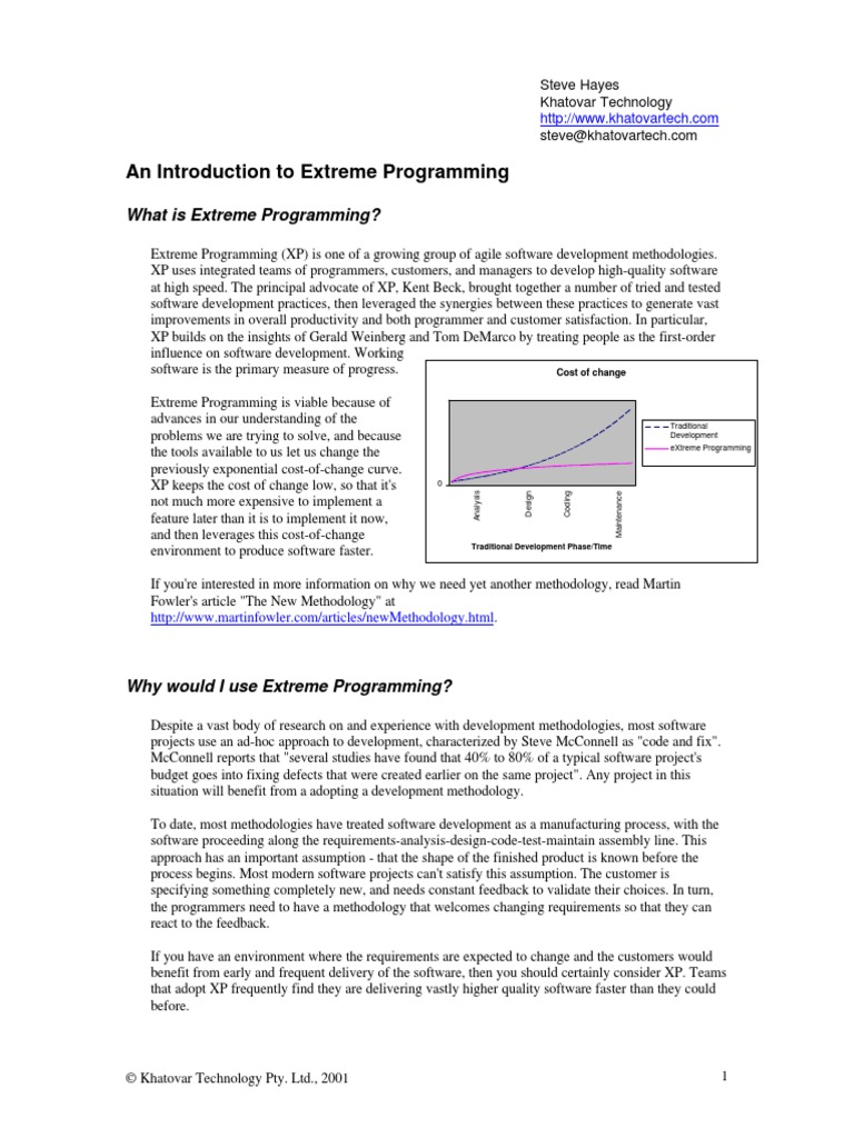An Introduction To Extreme Programming | PDF | Software Development Process | Software Development