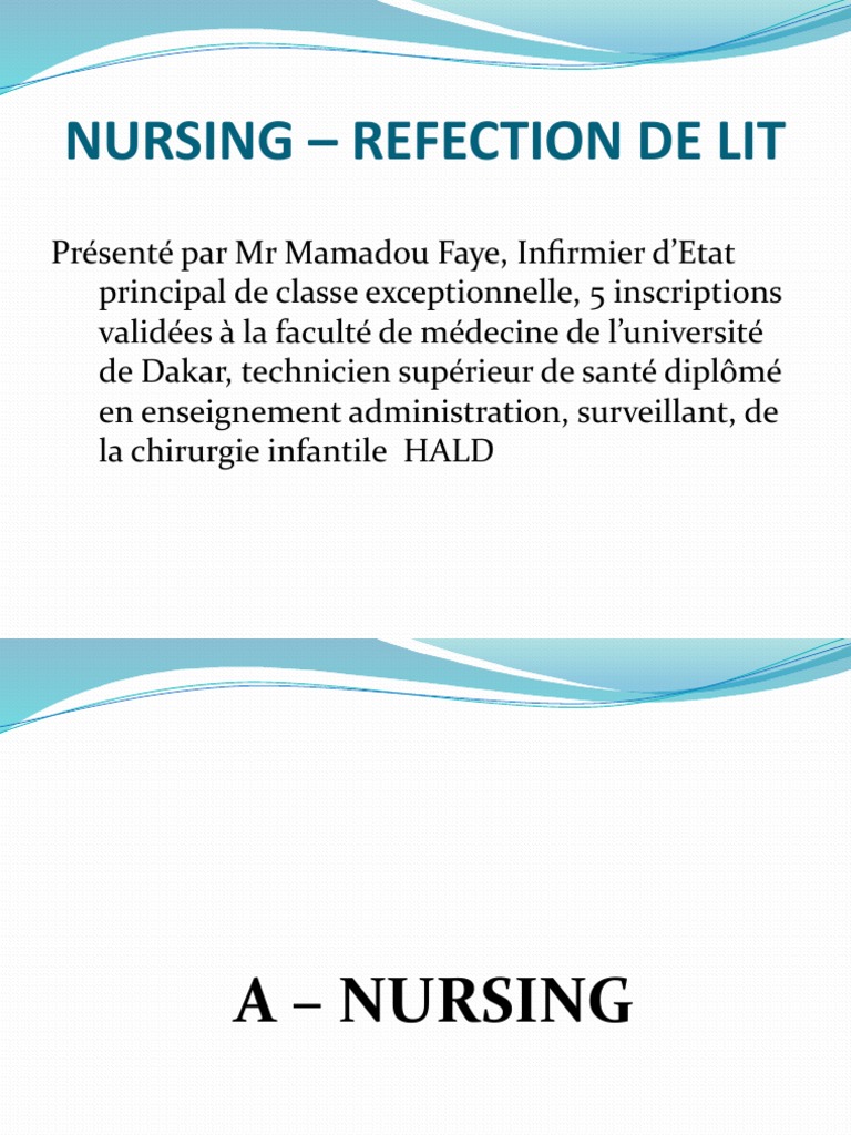 Nursing Et Réfection Du Lit Soins Infirmiers | PDF | Lit | Bien-être