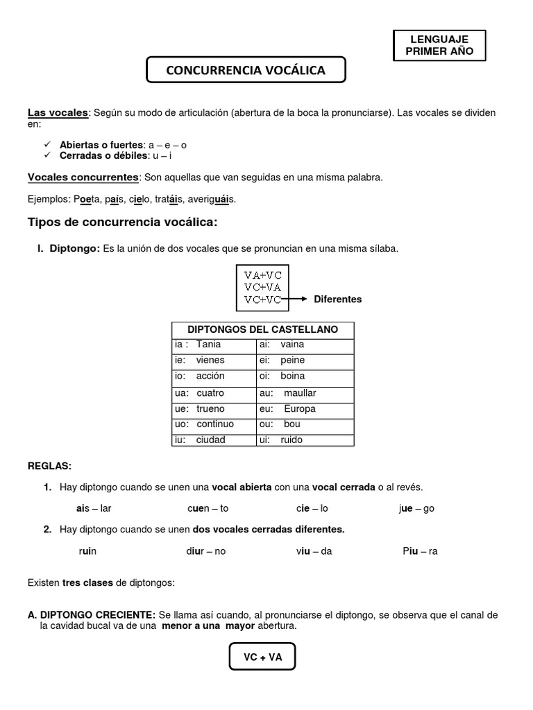 Lenguaje 1° Tema 01 | PDF | Vocal | Fonética